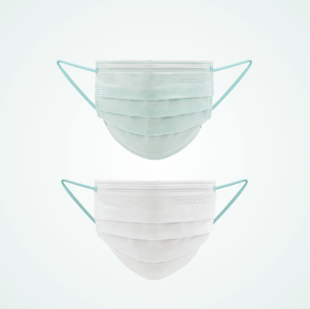 MEDICOS 4-ply HydroCharge™ Surgical Face Mask - Regular Fit (Duo Mint ...